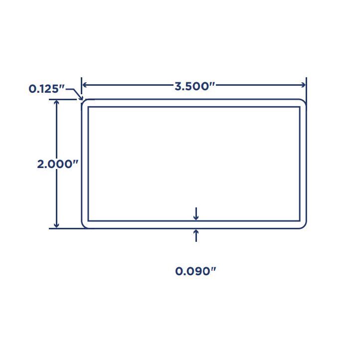 2”x3.5”x192” Hollow