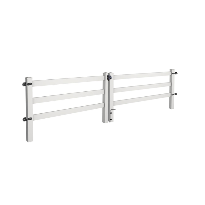 Economy Double Gate Kit for 8' Opening - 3-Rail Gate Kit...