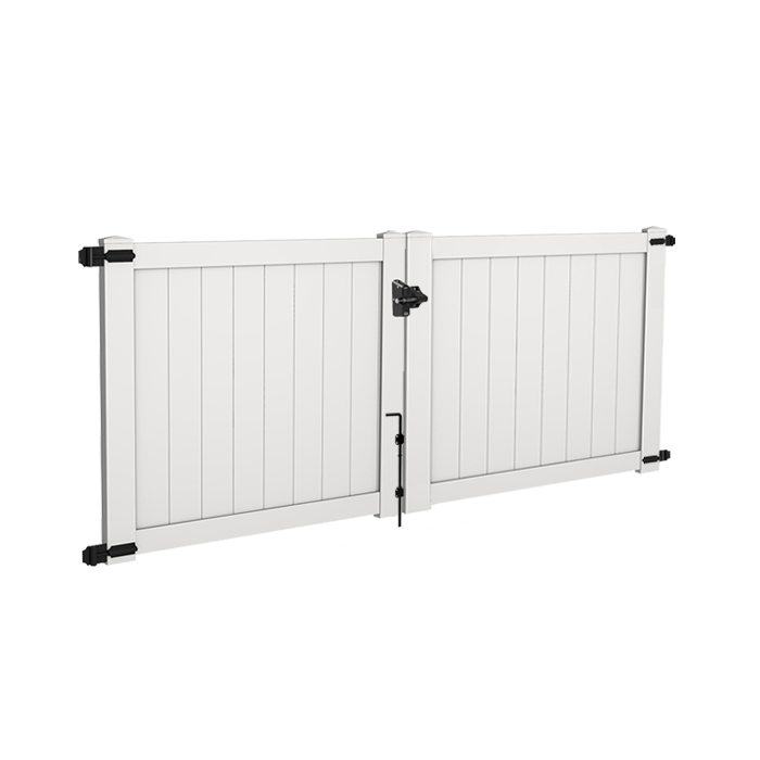 5' Tall x 12' Wide Opening Semi Privacy Double Gate Kit w...