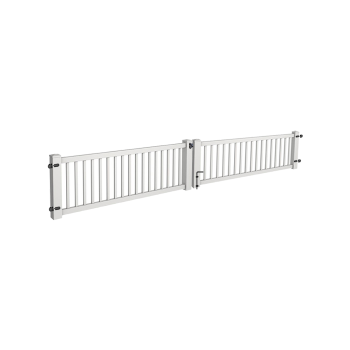 5' Tall x 12' Wide Picket Fence Double Gate Kit w/ Anti-S...