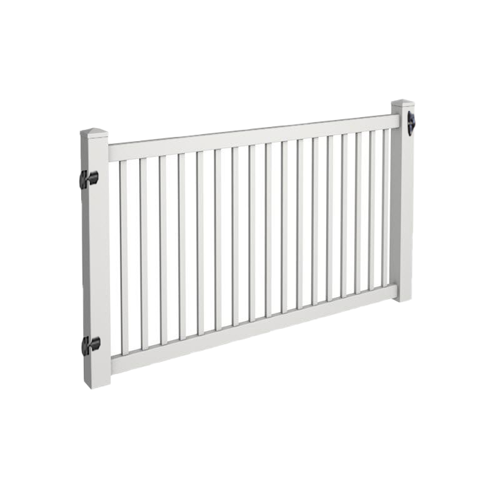 4' Tall x 6' Wide Closed Picket Fence Gate Kit w/ Anti-Sa...