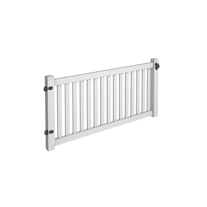 3' Tall x 6' Wide Closed Picket Fence Gate Kit w/ Anti-Sa...