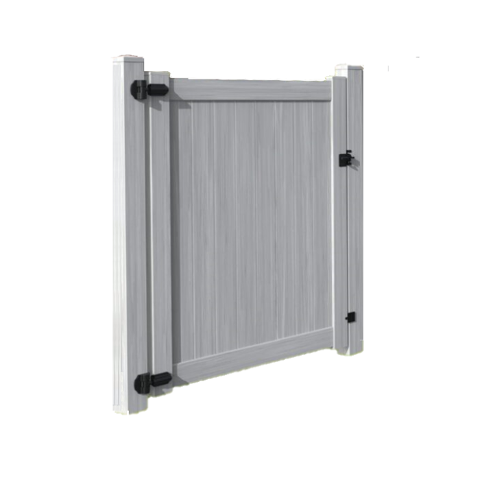 5' Tall x 4' Wide Single Gate Gray Wood Kit (Hinges & Lat...