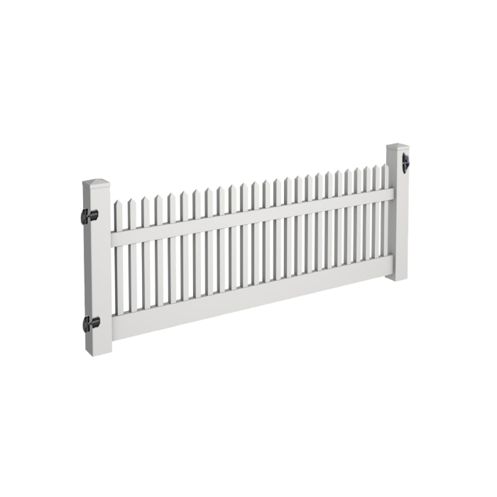 3' Tall x 6' Wide Straight Picket Fence Gate Kit w/ Anti-...